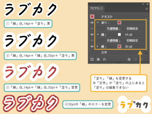 Adobe Illustrator-多重フチ文字の作り方 | ラブを飼うならカクゴしろ！